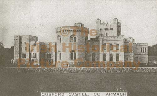 Gosford Castle, Markethill, Co Armagh, Northern Ireland. old photograph ...
