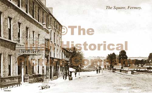 The Square, Fermoy, Co Cork, Ireland. old photograph showing The Royal ...