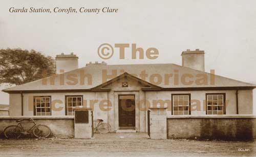 Garda Station, Corofin, Co Clare, Ireland. old Irish photograph. CL ...