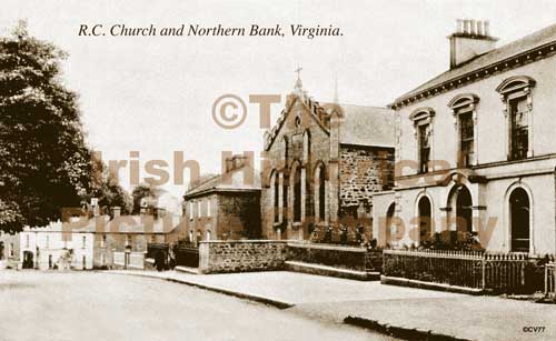R.C.Church and Northern Bank, Virginia, Co Cavan, Ireland. old Irish ...