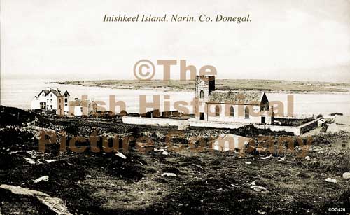 Inishkeel Island, Narin, Co Donegal, Ireland. old Irish photograph. DG ...