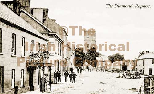 The Diamond, Raphoe, Co Donegal, Ireland. old Irish photograph. DG ...