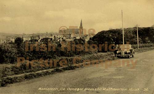 Ramelton from The Rathmullan Road, Co Donegal, Ireland. old photograph ...