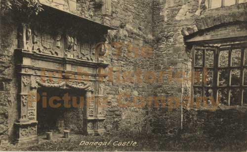 DG-00803 Fireplace, interior Donegal Castle, Co Donegal, Ireland. old ...