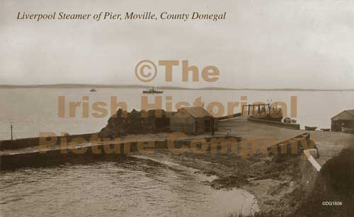 Liverpool Steamer off Pier, Moville, Co Donegal, Ireland. old Irish ...
