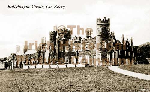 Ballyheigue Castle, Near Tralee, Co Kerry, Ireland. old photograph 1908 ...
