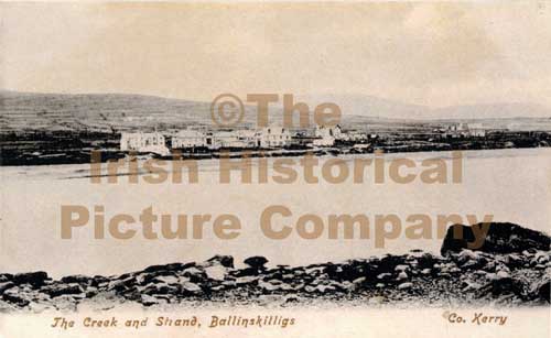 The Creek and Strand, Ballinskelligs, Co Kerry, Ireland. old photograph ...