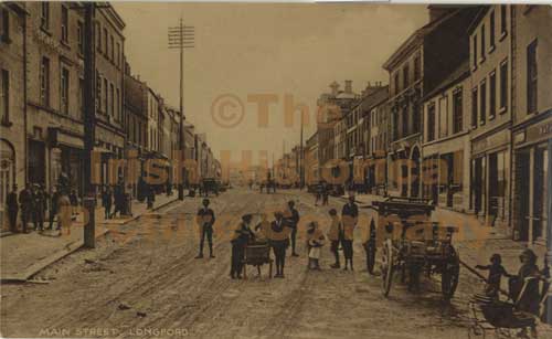 Main Street, Longford, Co Longford, Ireland. old Irish photograph. LF ...