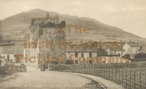 King John's Castle, Carlingford, Co Louth, Ireland. old photograph by W ...