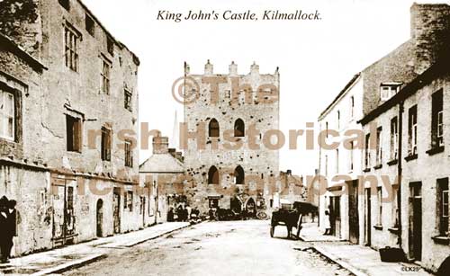 King John's Castle, Kilmallock, Co Limerick, Ireland. old photograph ...
