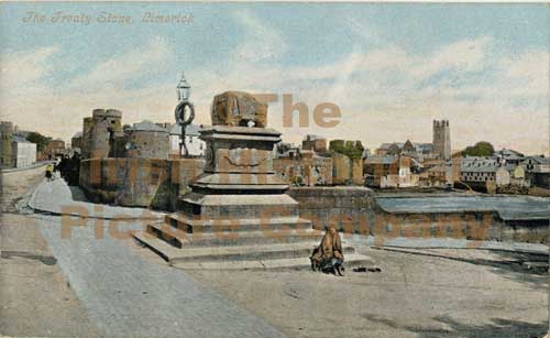 The Treaty Stone, Limerick, Co Limerick, Ireland. old photograph. LK ...