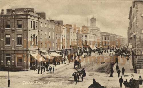 George Street, Limerick, Co Limerick, Ireland. old photograph by J ...