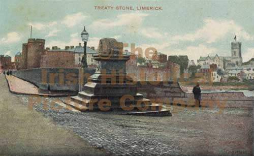 Treaty Stone, Limerick, Co Limerick, Ireland. old photograph. LK-00123 ...