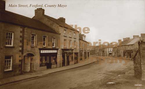 Main Street, Foxford, Co Mayo, Ireland. old Irish photograph showing ...