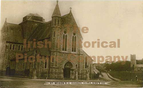 St Brigids R.C.Church, Clara, Co Offaly, Ireland. old Irish photograph ...