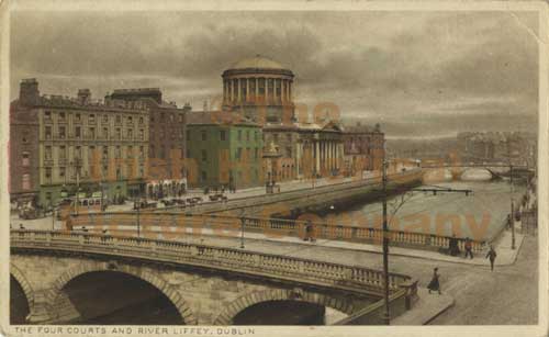 The Four Courts and Four Courts Hotel, Inns Quay, Dublin, Ireland. old ...