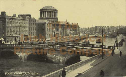 The Four Courts and Four Courts Hotel, Inns Quay, Dublin, Ireland. old ...