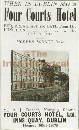 The Four Courts Hotel, Inns Quay, on The Liffey, Dublin, Ireland. old ...
