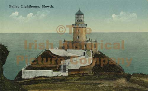 Bailey Lighthouse, Howth, Co Dublin, Ireland. old Irish photograph. QX ...