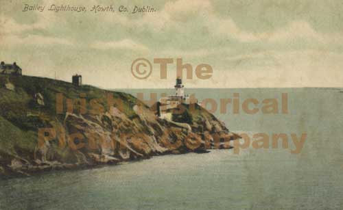 The Bailey Lighthouse, Howth, Co Dublin, Ireland. old Irish photograph ...