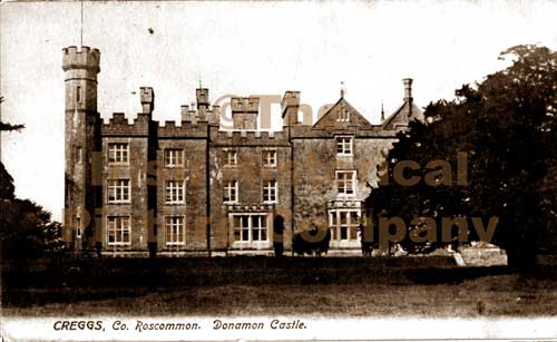 Donamon Castle, Creggs, Co Roscommon, Ireland. old photograph 1937. RS ...