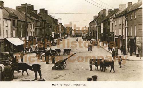 Main Street, Roscrea, Co Tipperary, Ireland. old photograph. TP-00470 ...