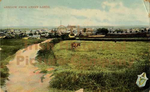 Arklow from Abbey lands, Co Wicklow, Ireland. old Irish photograph. WK ...