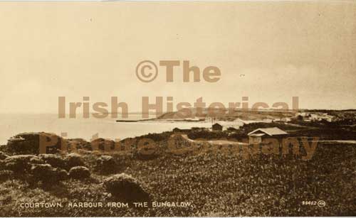 Courtown Harbour from the Bungalow, Co Wexford, Ireland. old photograph ...