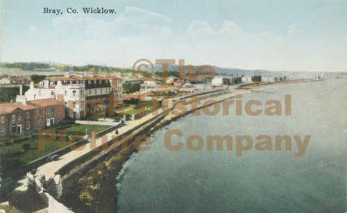 Bray seaside, looking north, Co Wicklow, Ireland. old Irish photograph ...
