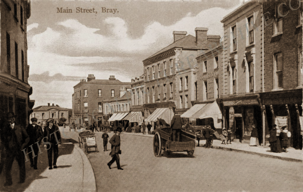 Main Street, Bray, Co. Wicklow, Ireland, Old Irish Photograph, c1919 ...