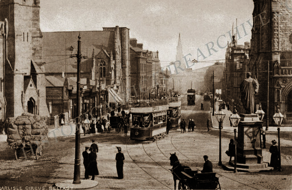 Carlisle Circus, Belfast, Co. Antrim, Northern Ireland, Old Irish ...
